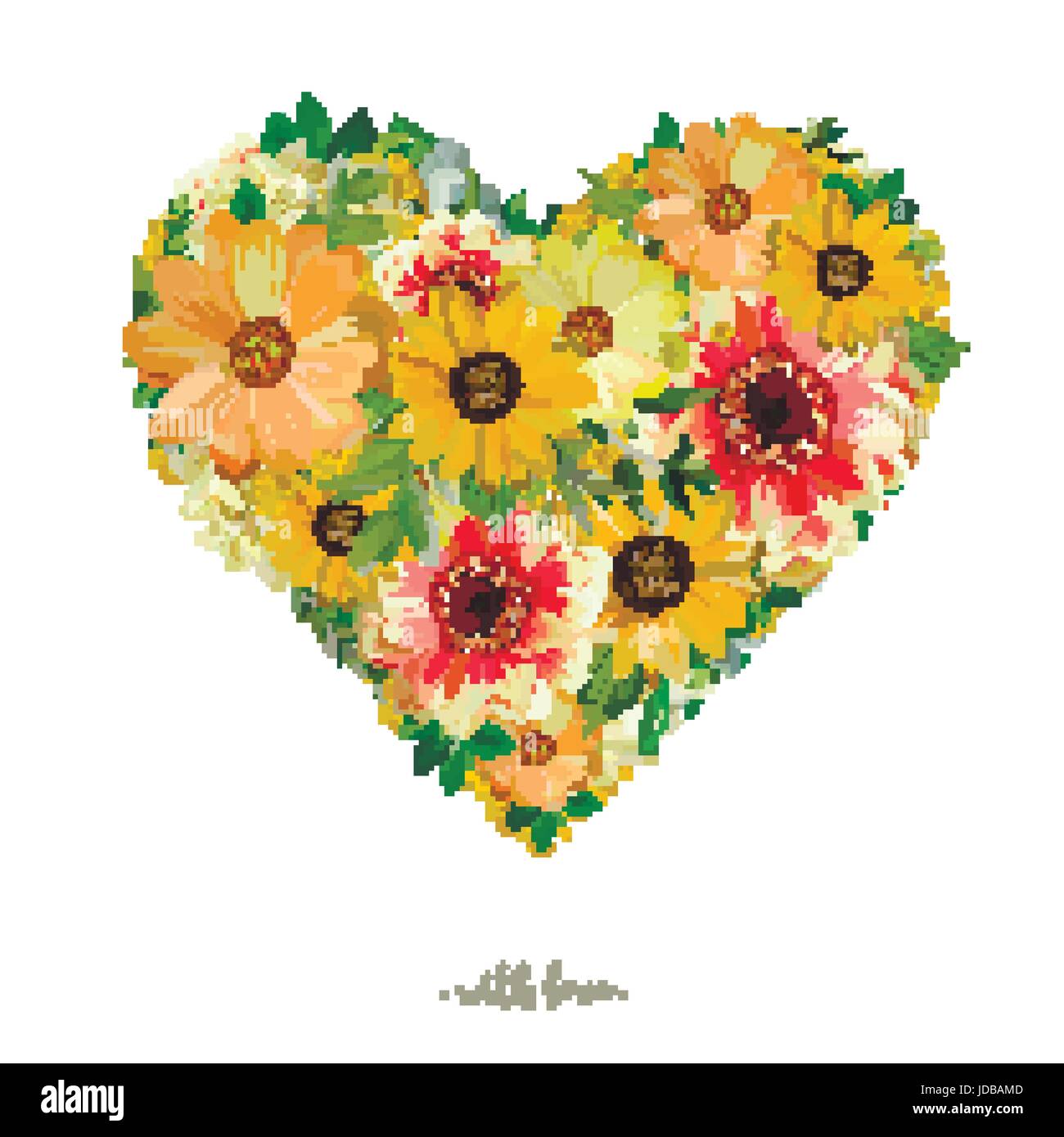 Fleur de coeur Banque d'images vectorielles - Alamy