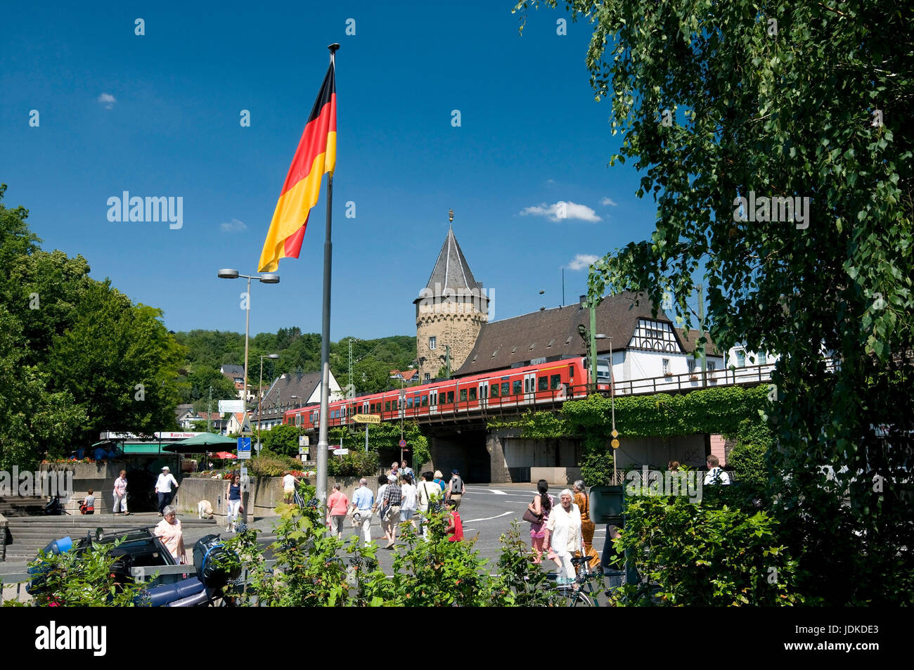 L'Europe, l'Allemagne, Rhénanie-Palatinat, Linz, le Rhin, regardez dans ...