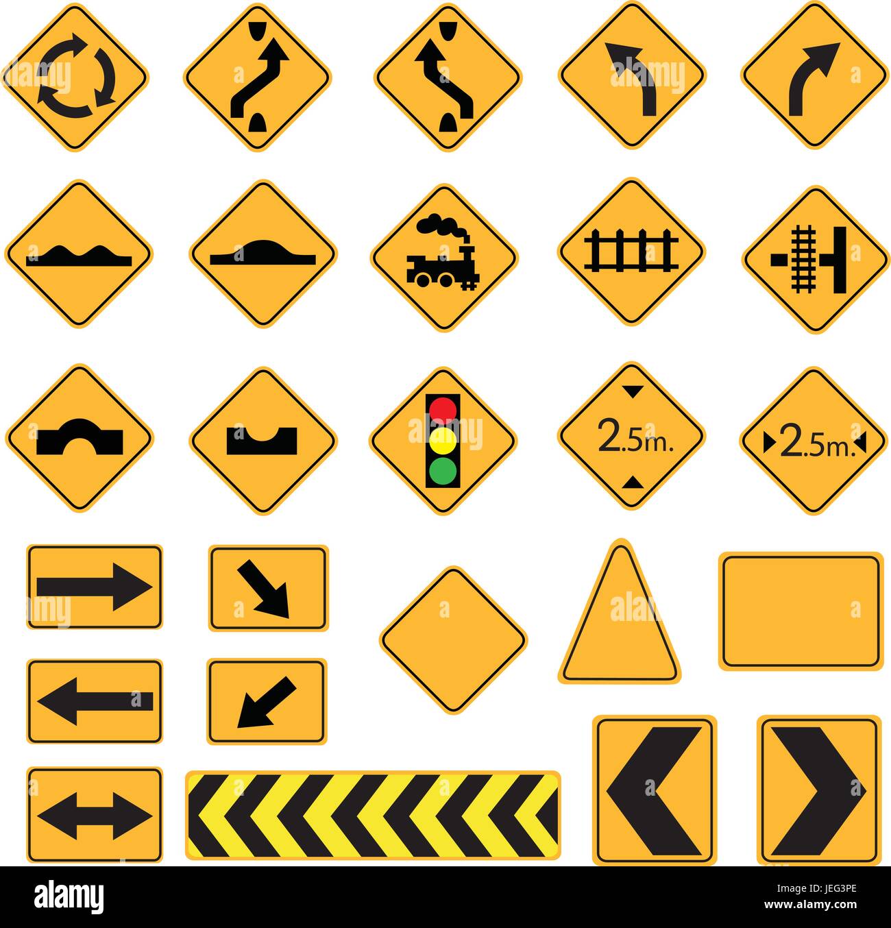 La signalisation routière, les panneaux de circulation, vector set ...