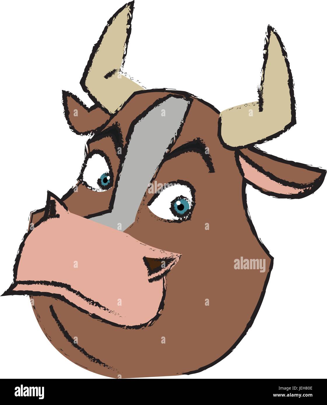 Bull Funny Cartoon Banque d'images vectorielles - Alamy
