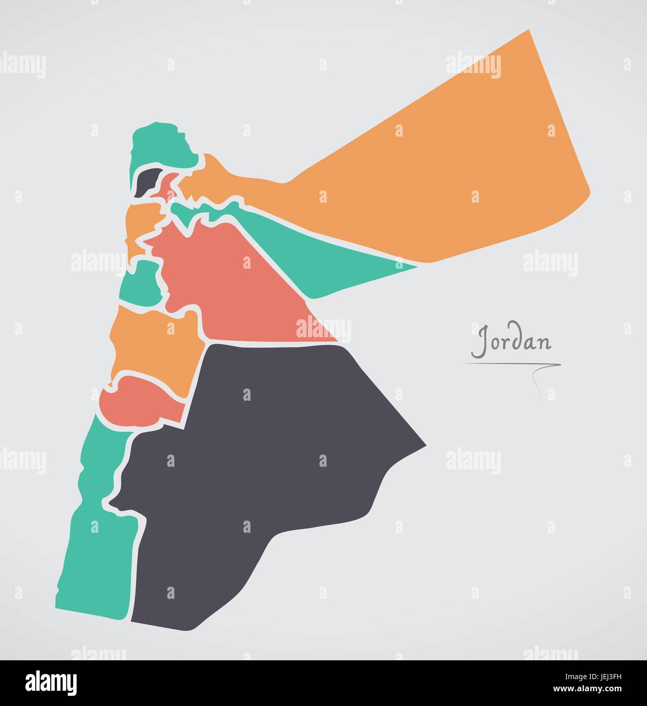 Jordanie map Banque d'images vectorielles - Alamy