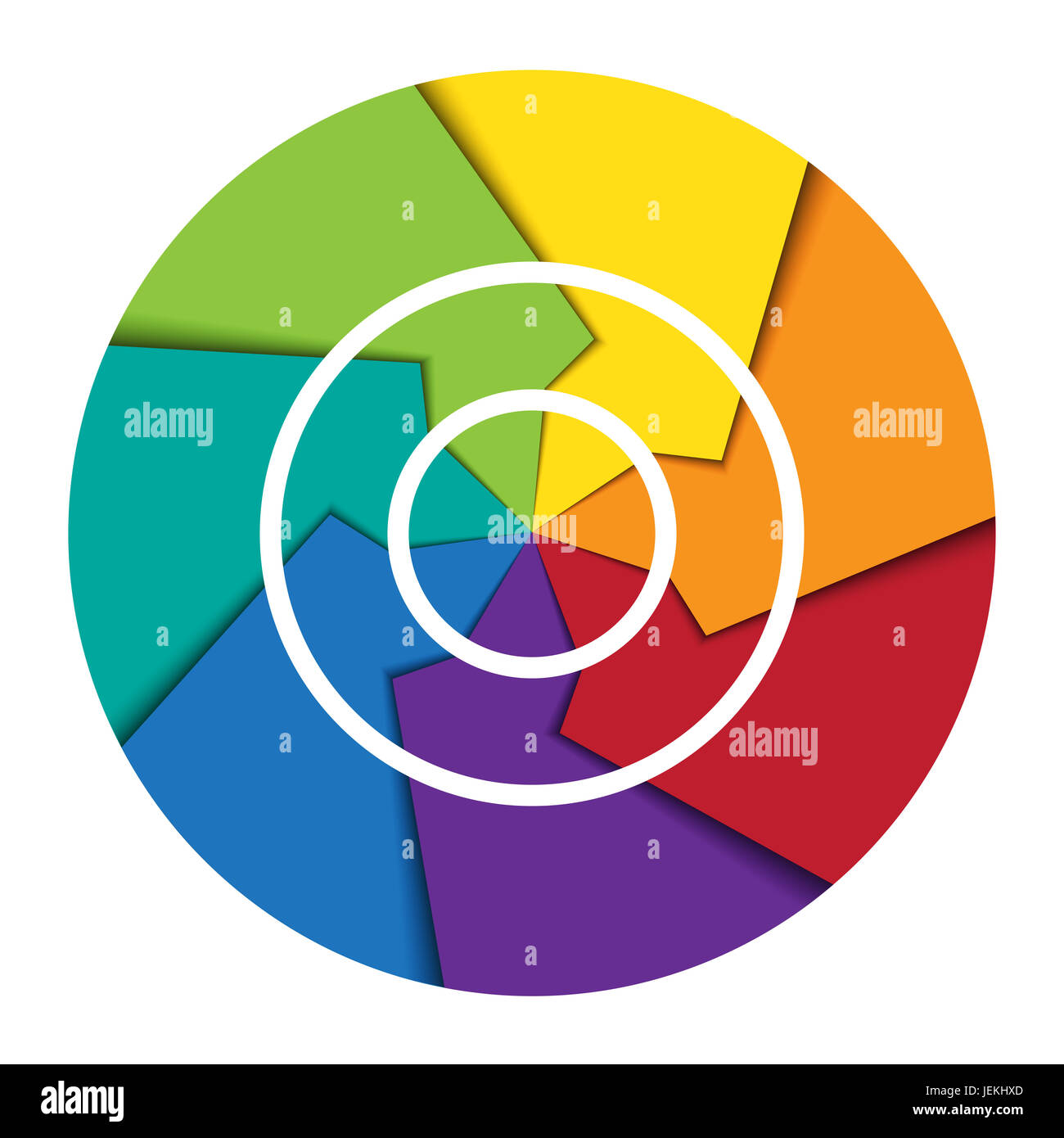 Schéma cyclique de modèle pour l'Infographie 7 position sur fond blanc ...