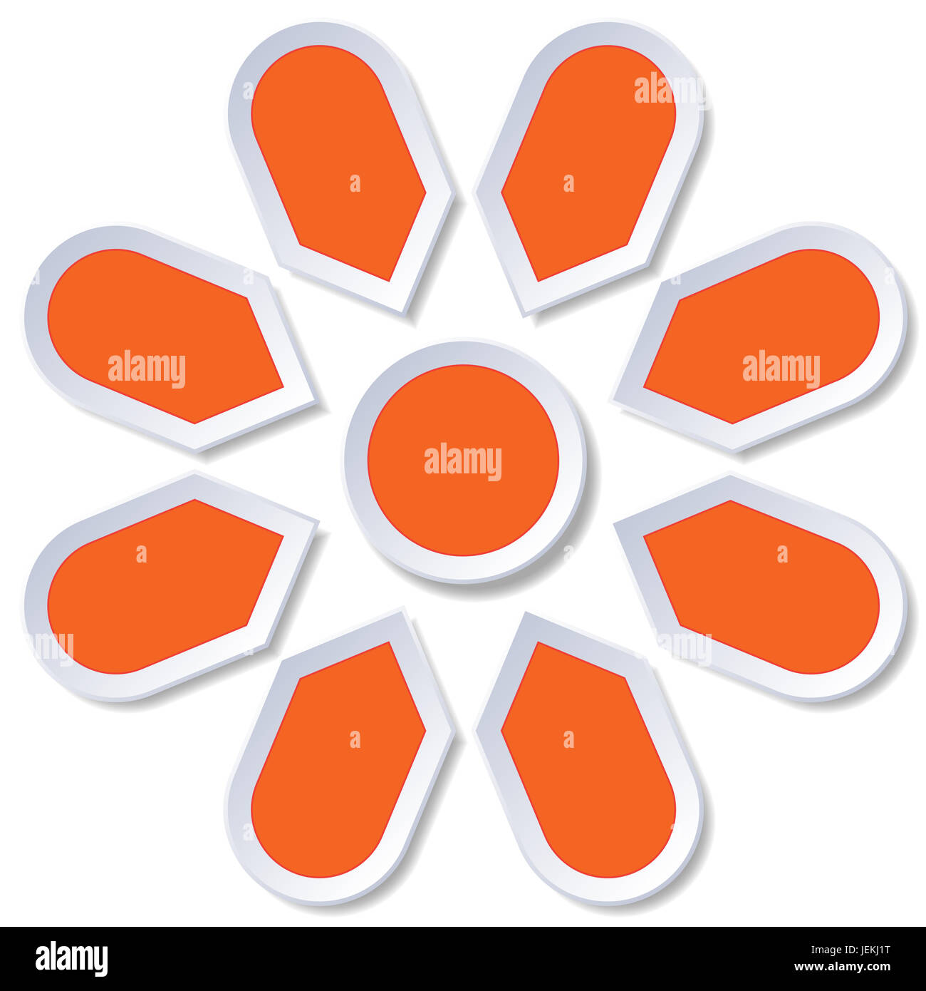 Processus cyclique graphique Infographie orange Points disposés en ...