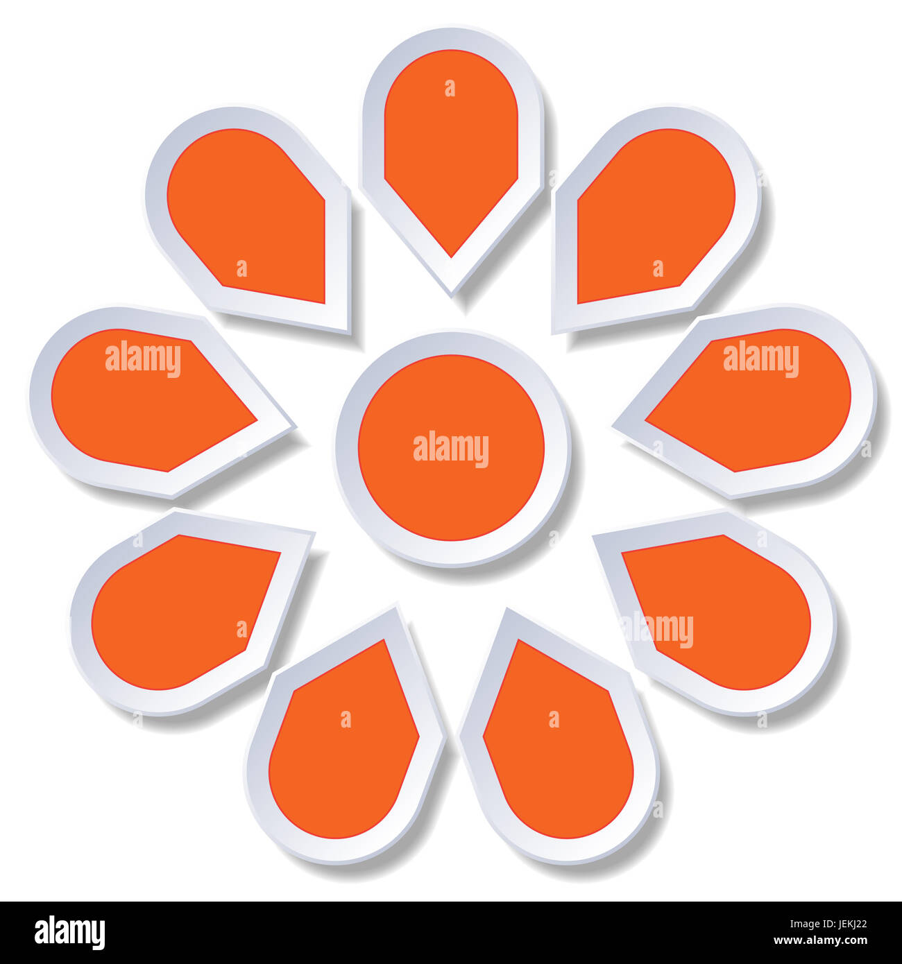 Processus cyclique graphique Infographie orange Points disposés en ...