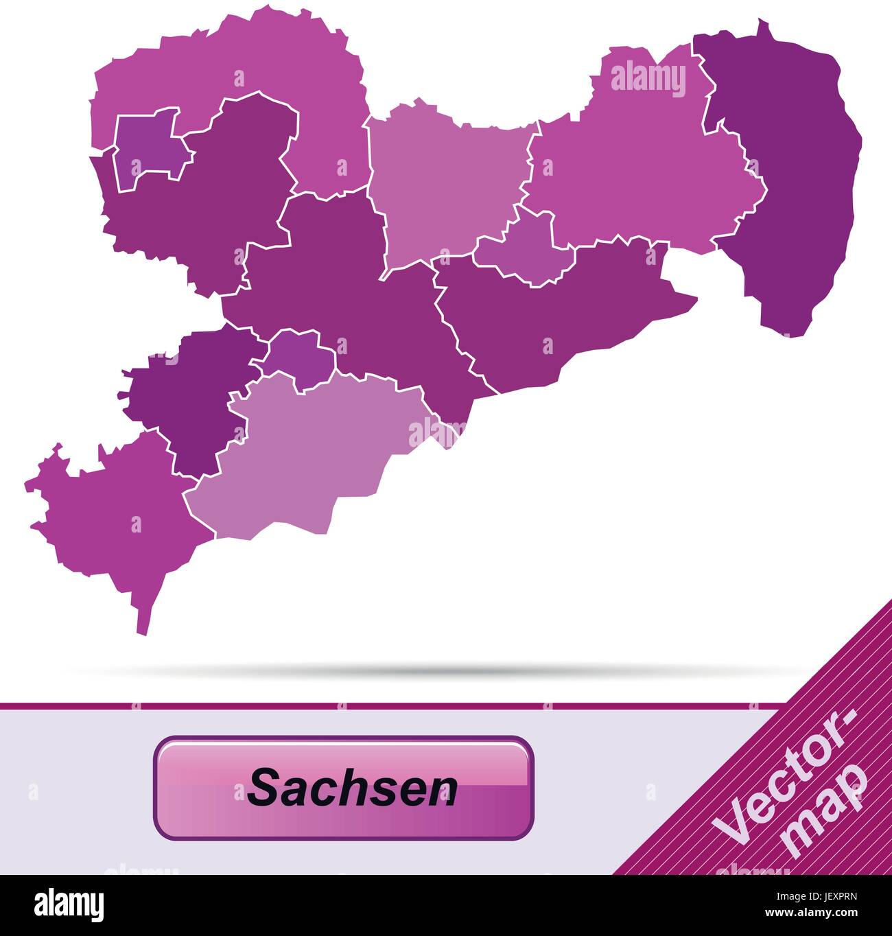 Carte des frontières de la Saxe avec bordures en violet Image ...