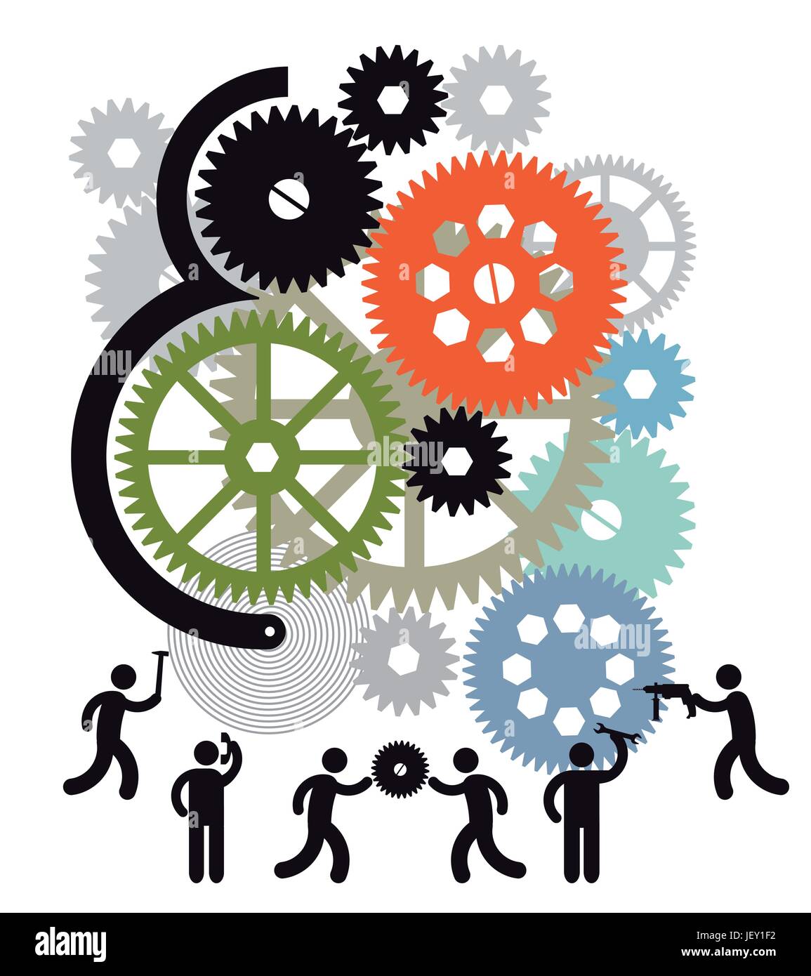 Avec les pignons et rouages mécaniques Image Vectorielle Stock - Alamy