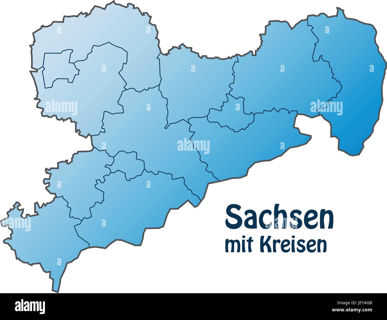 Carte des frontières de la Saxe avec bordures en bleu Image Vectorielle ...
