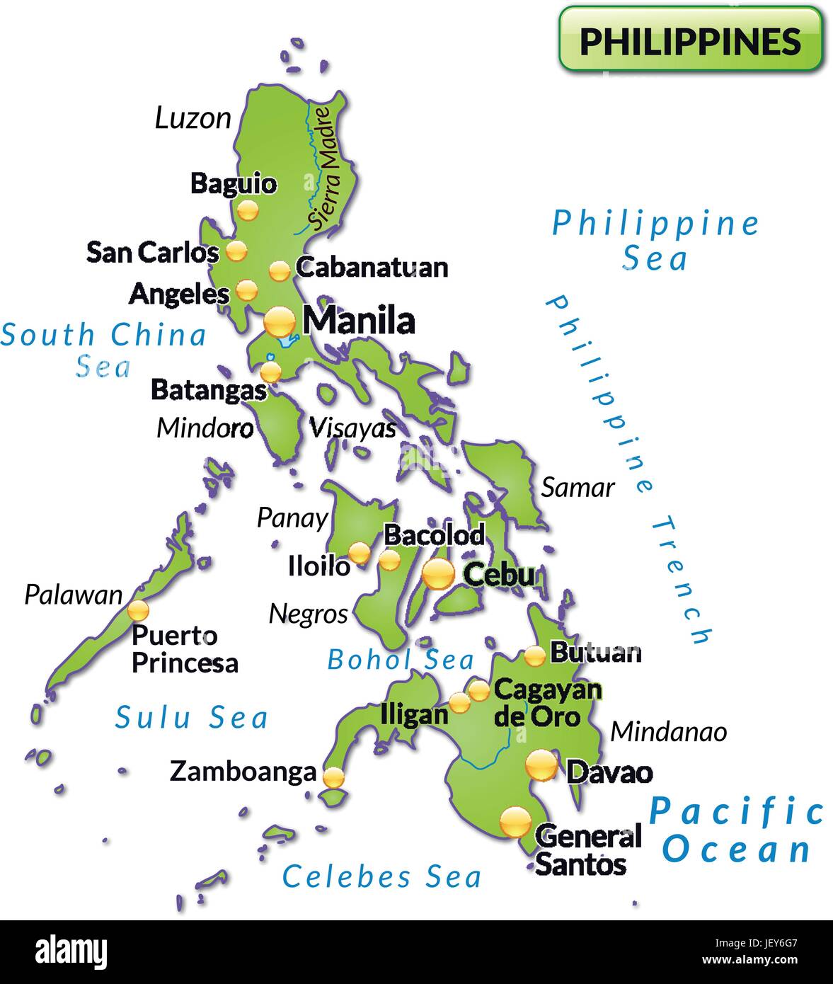 The philippines map Banque de photographies et d’images à haute ...