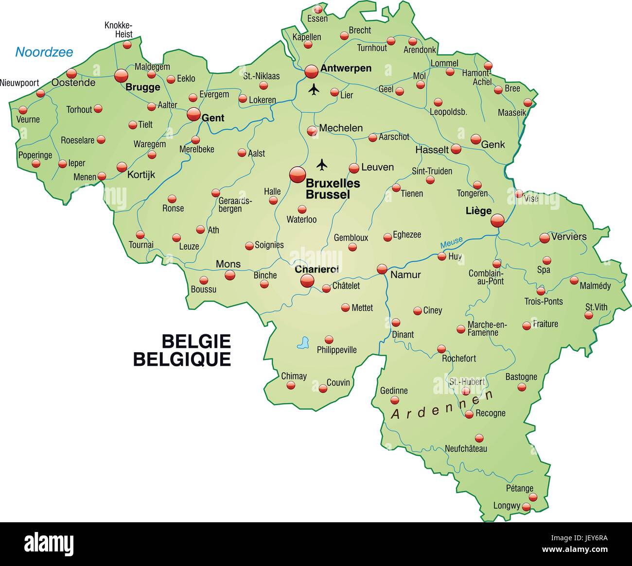 Carte de la belgique Banque de photographies et d’images à haute ...