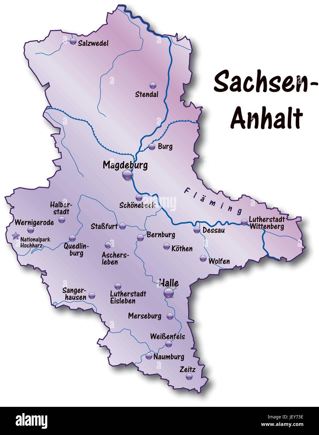 La Saxe, de l'état, carte, atlas, carte du monde, carte, SAXE-ANHALT ...