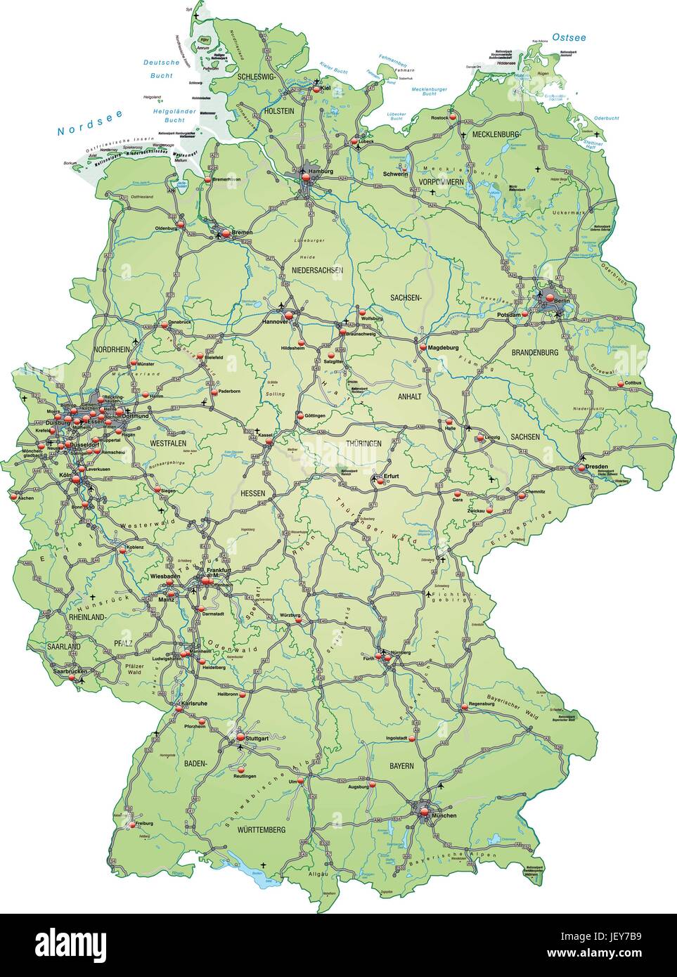 Map germany transport network in Banque de photographies et d’images à ...