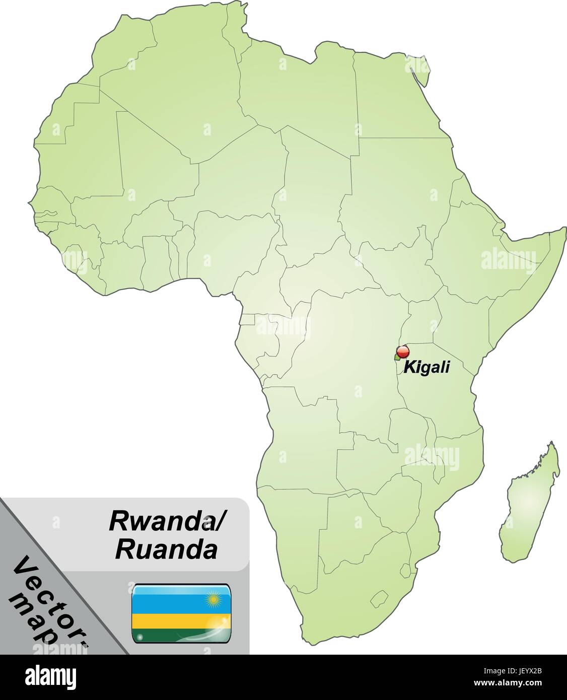 Carte de l'ile du Rwanda avec les capitales en vert Image Vectorielle ...