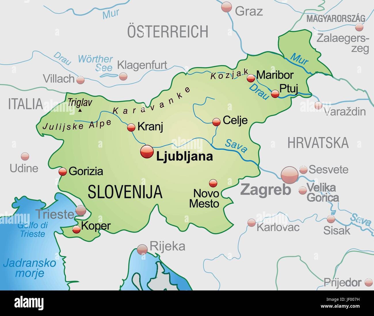 Slovenia map Banque d'images vectorielles - Alamy