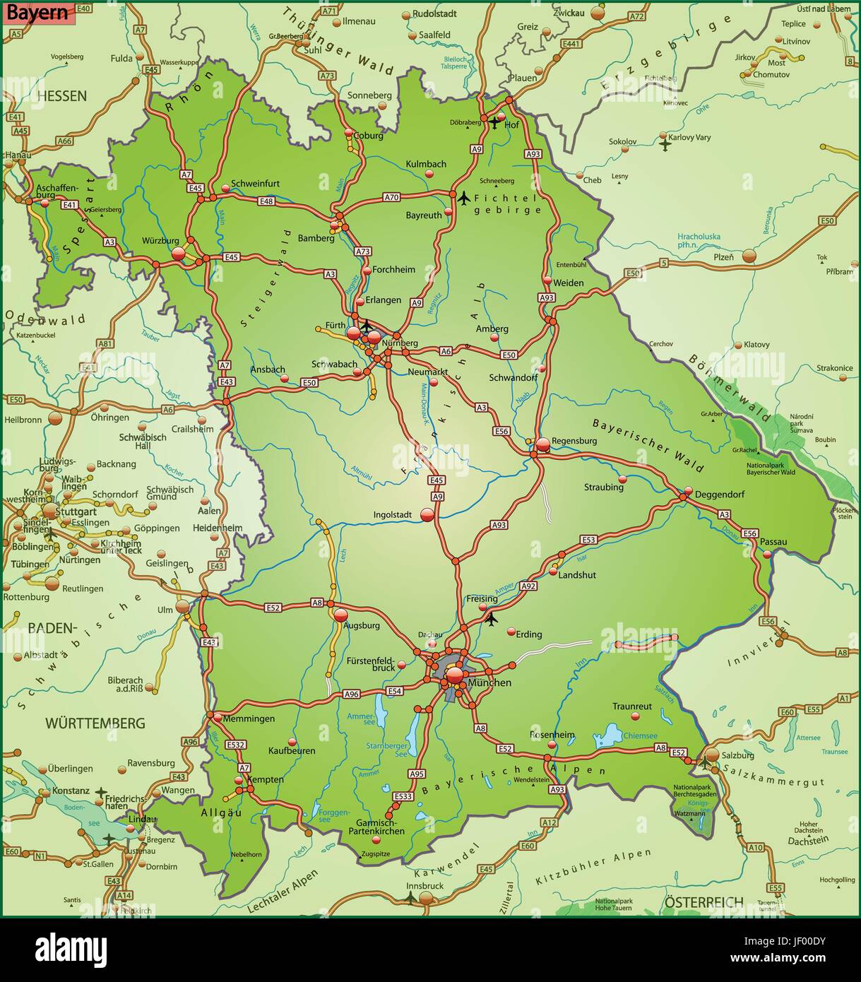 Bavaria map Banque de photographies et d’images à haute résolution - Alamy