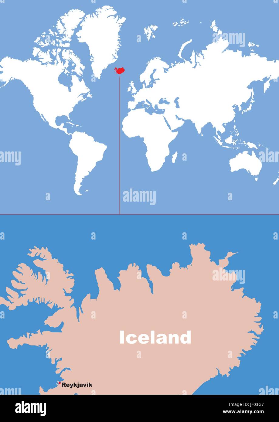 L'islande, carte, atlas, carte du monde, carte, carte, Islande ...
