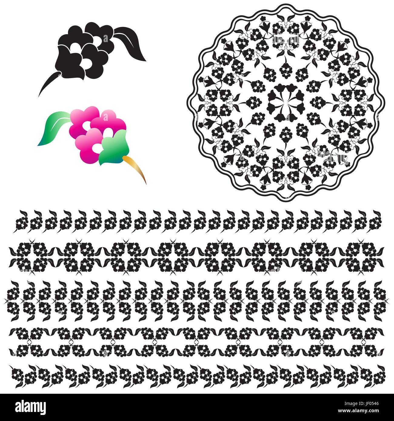 Bordure florale circulaire Banque de photographies et d’images à haute ...