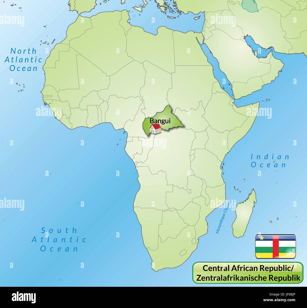 Carte de la république centrafricaine Banque de photographies et d ...