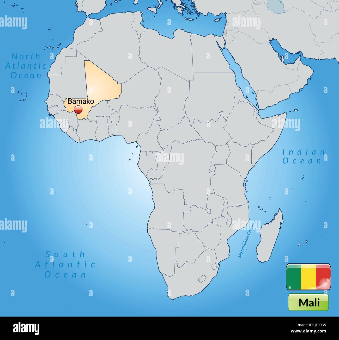 Carte du Mali avec les capitales en pastelorange Image Vectorielle ...