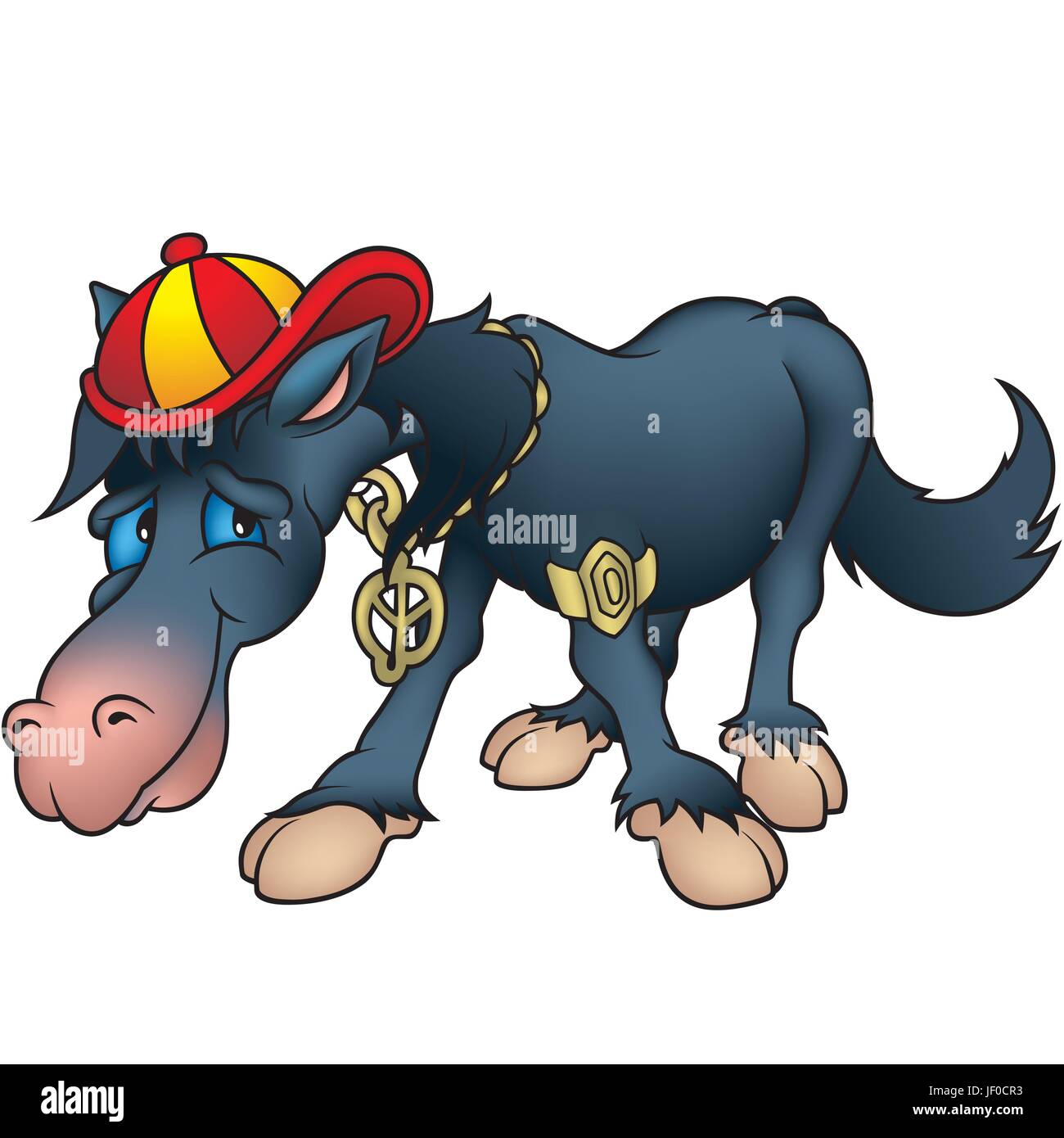 Cheval noir souriant Banque d'images vectorielles - Alamy