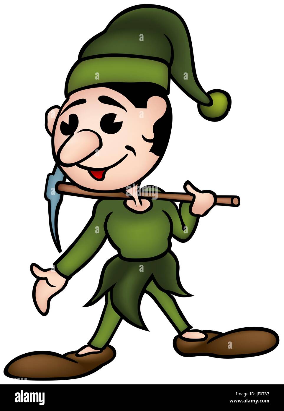 Dwarf, sprite, cartoon, pick, bande dessinée, illustration, conte de ...