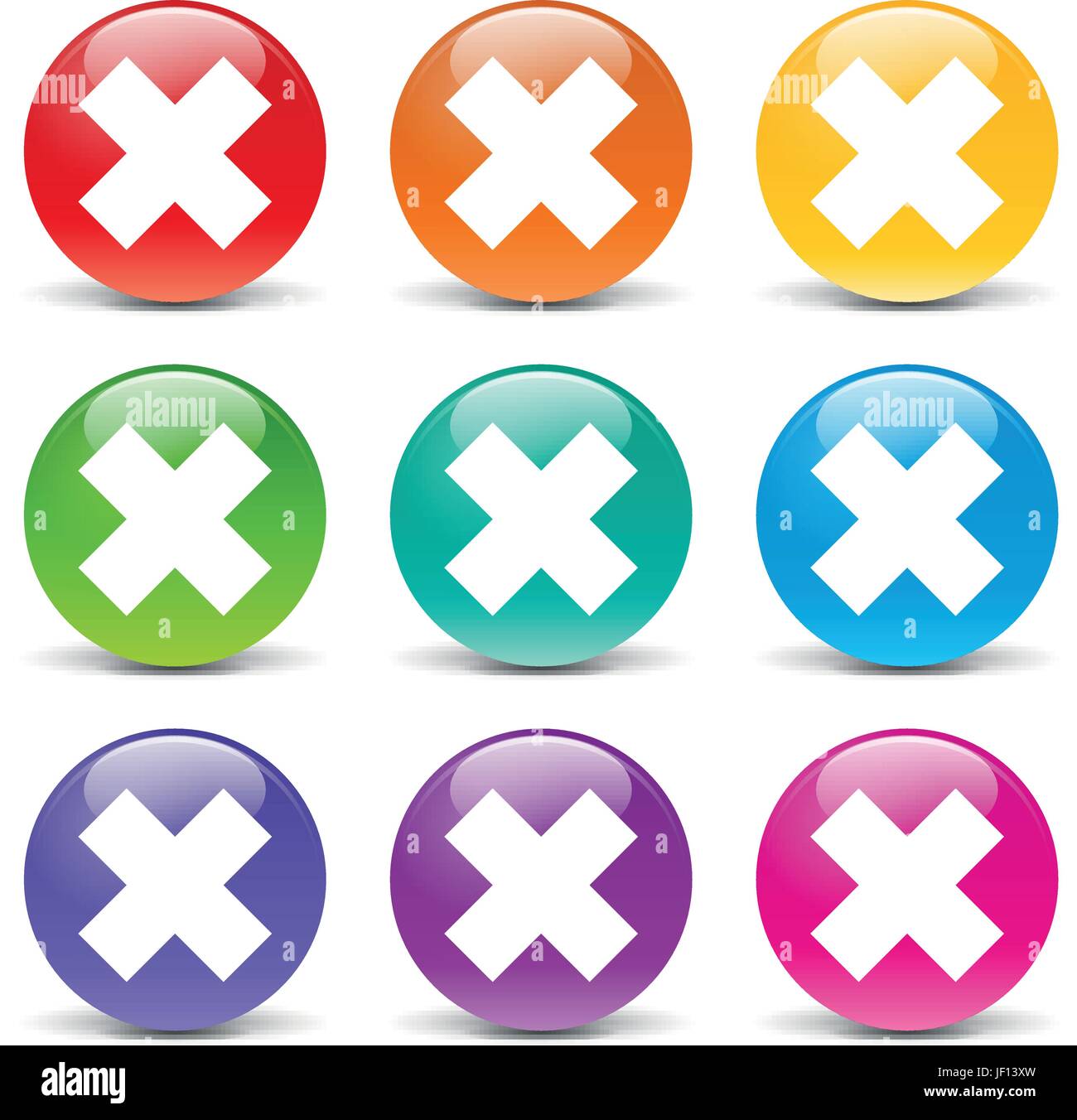 Bouton croix rouge refuser Banque d'images vectorielles - Alamy