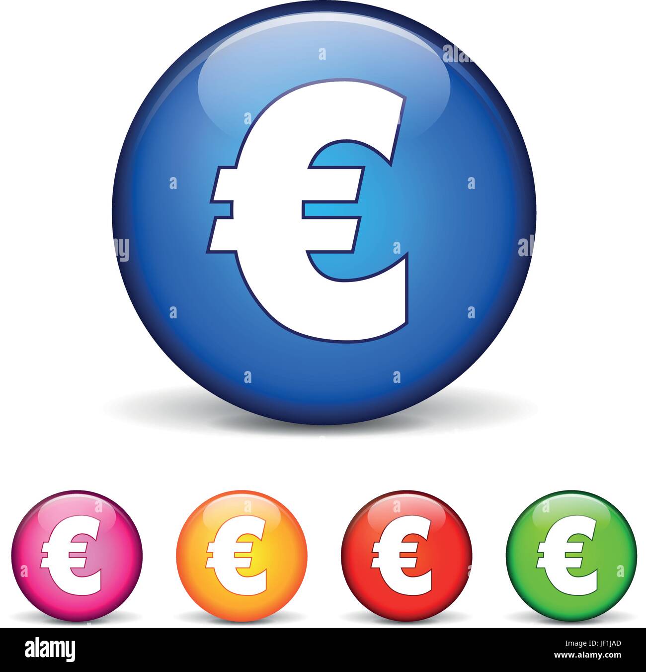 Monnaie, euro, bouton, signe, symbole, icône, le pictogramme, le ...