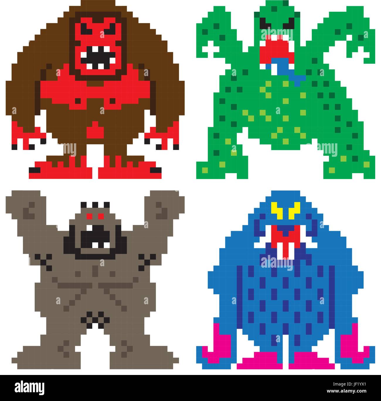 L'art, géant, peu, huit, Monster, pixel, ordinateurs, ordinateur, l'art ...