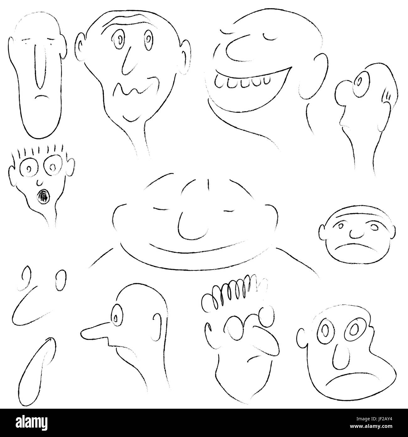 Émotions, visage, expression, stupéfait, icône, pictogramme, symbole ...