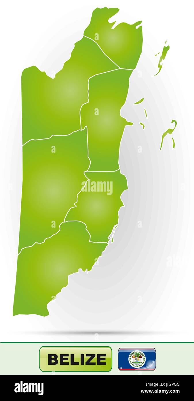 Illustration, carte, Belize, atlas, carte du monde, carte, dessin ...