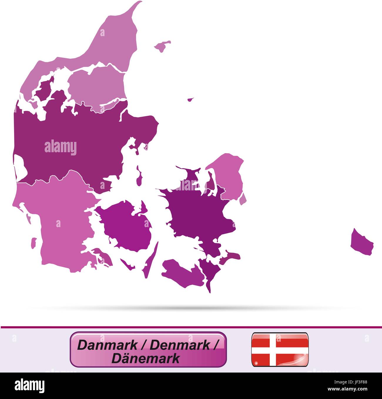 Carte du Danemark Image Vectorielle Stock - Alamy