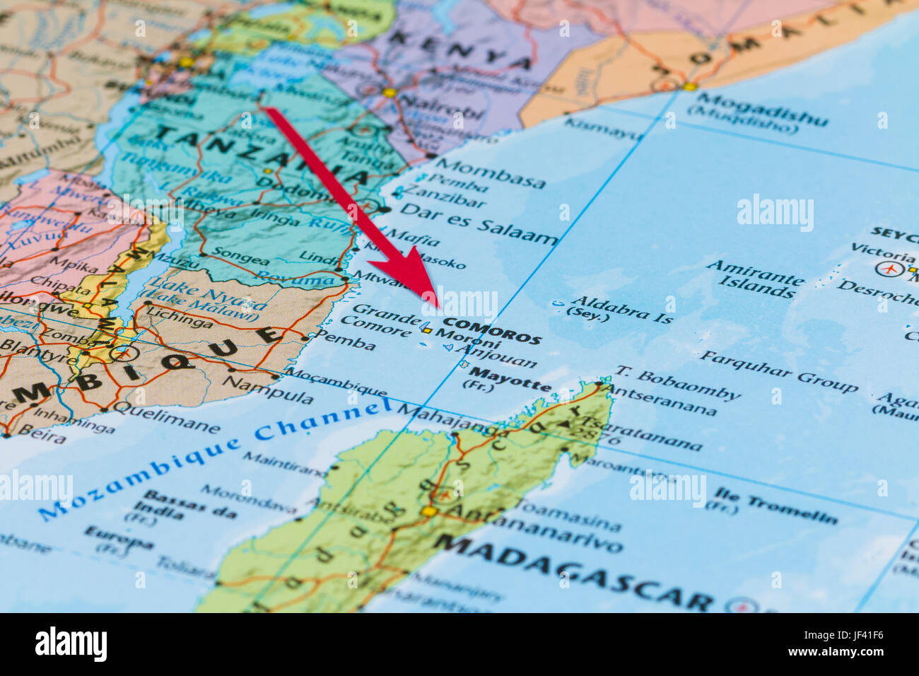 Carte des comores Banque de photographies et d’images à haute ...