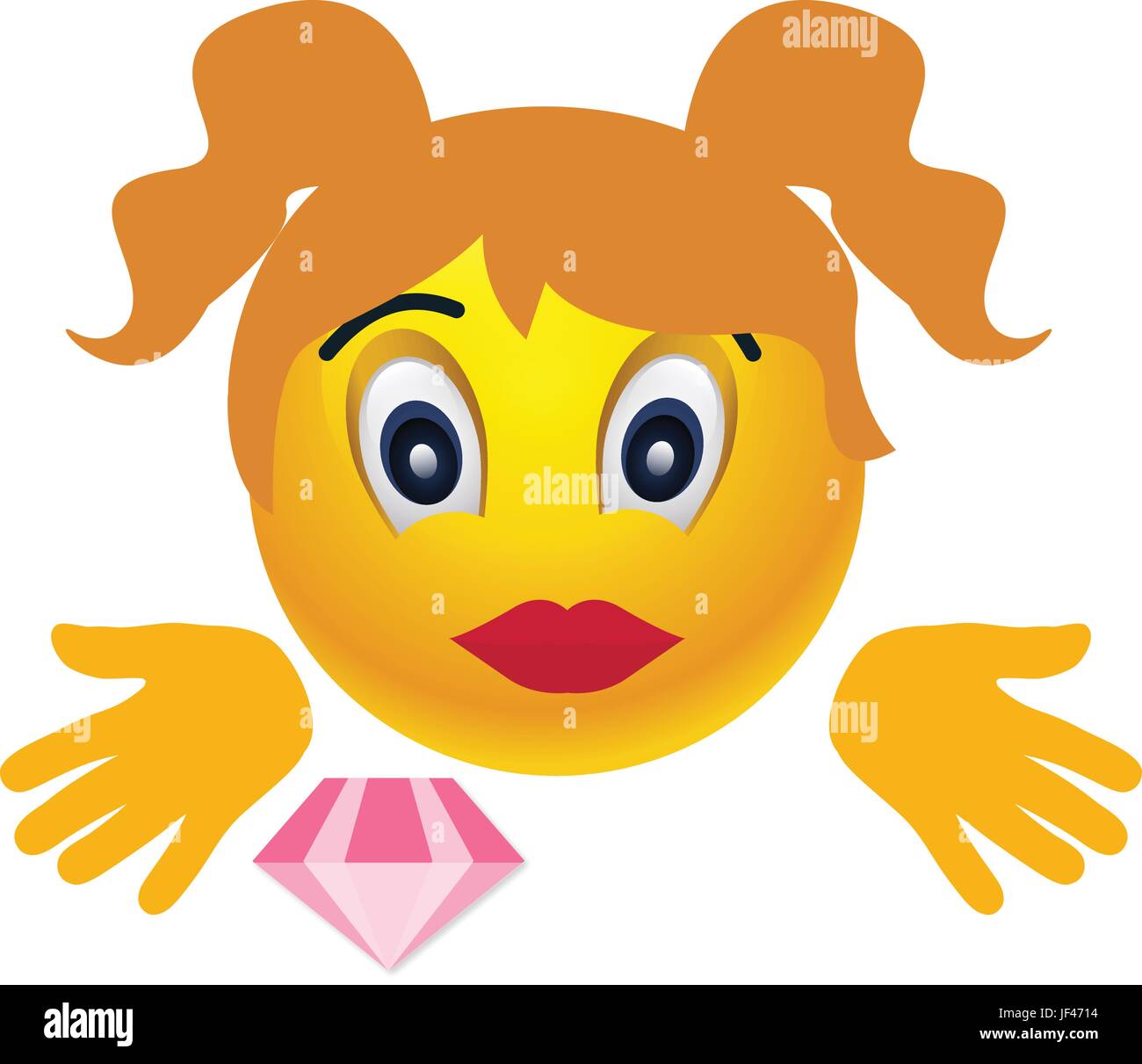 Fille émoticône Banque d'images vectorielles - Alamy