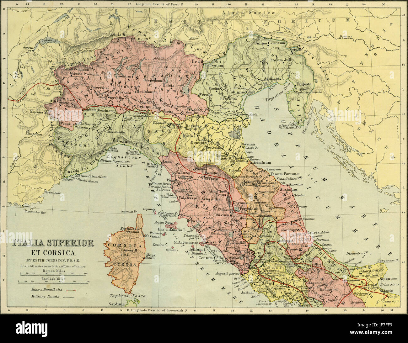 Carte des routes romaines Banque de photographies et d’images à haute ...