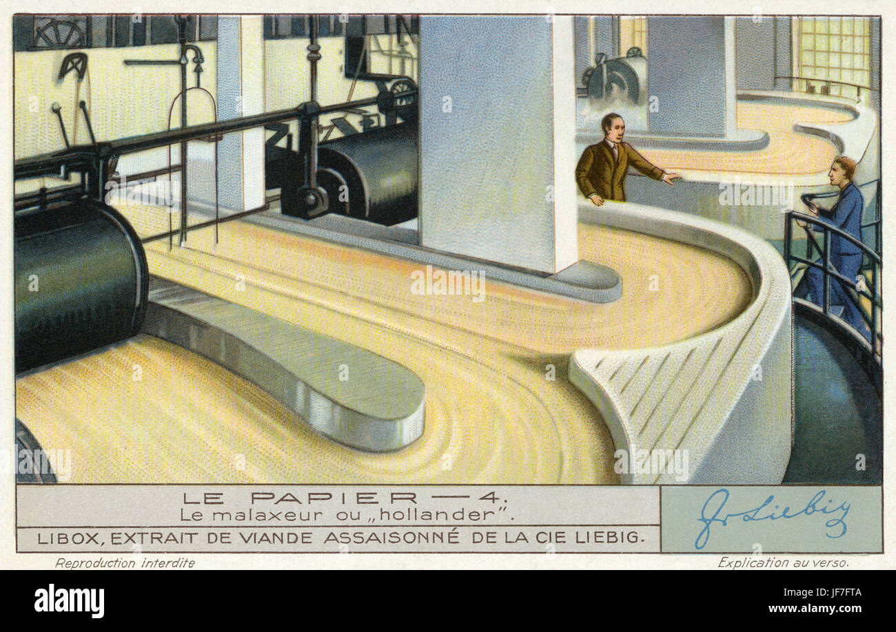 La fabrication du papier. Batteur Hollander - machine pour produire la ...