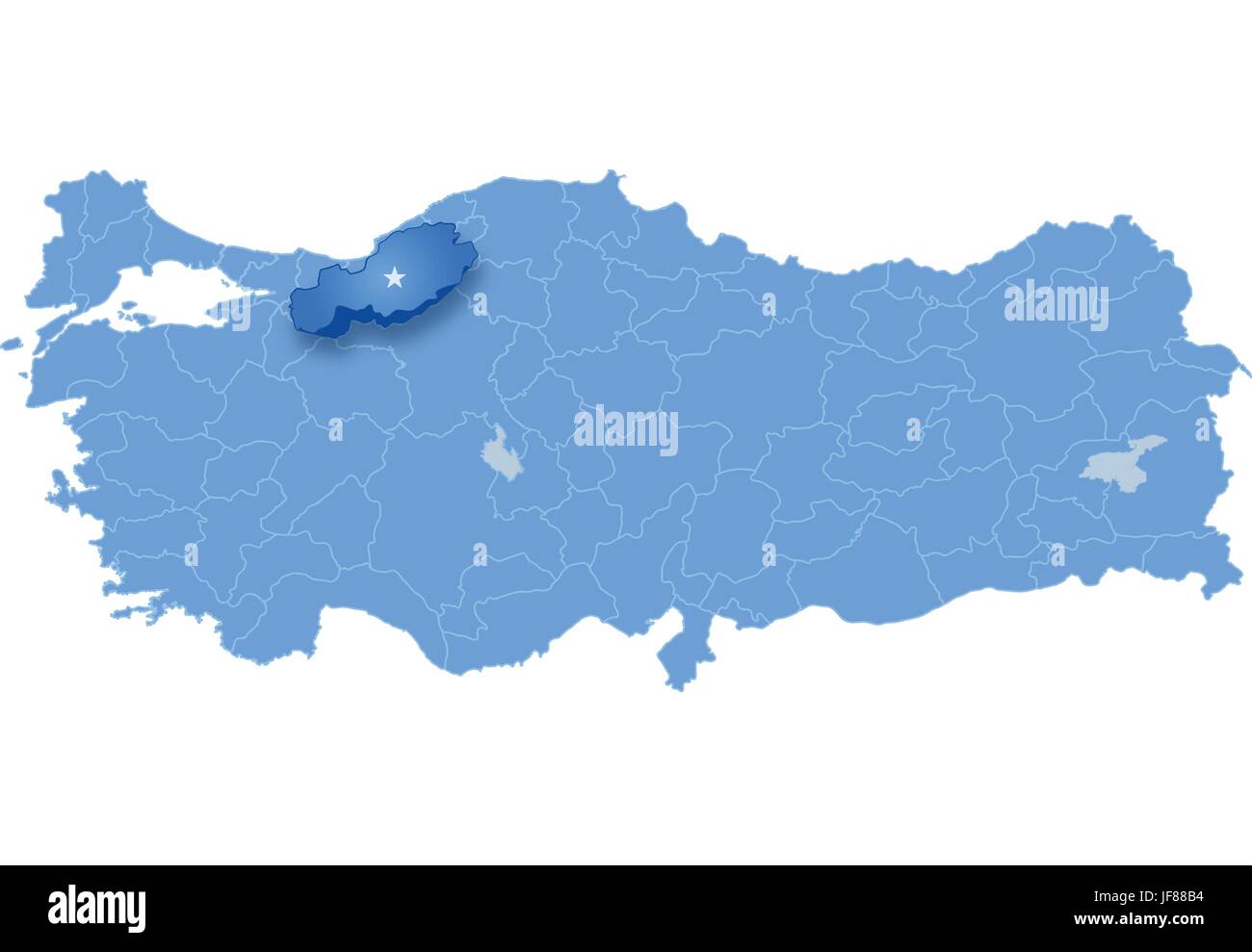 Carte de la Turquie, Bolu Image Vectorielle Stock - Alamy