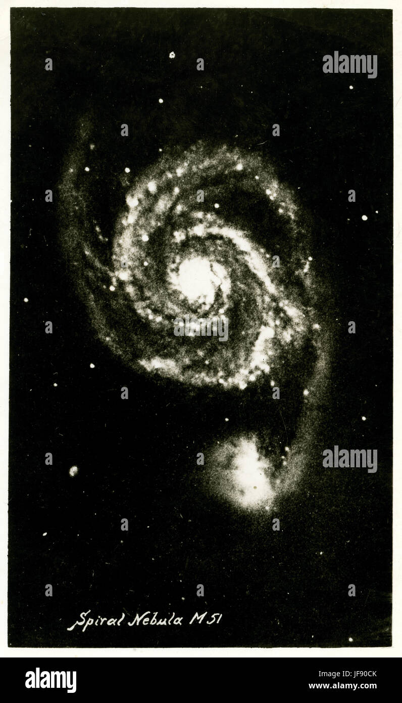 Nébuleuse spirale Messier 51 - publié en 1910 par George Ritchey, un ...