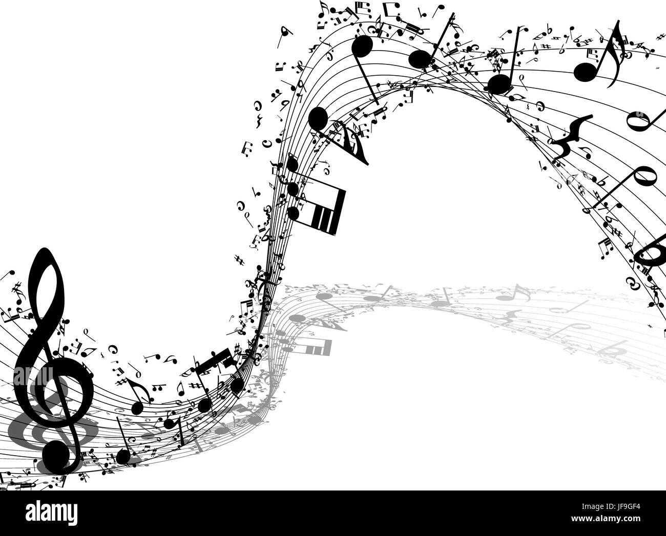 Note de musique noir fond transparent Banque d'images noir et blanc - Alamy