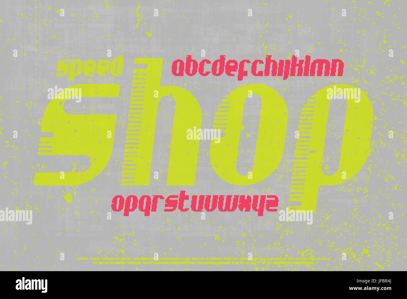 Vitesse, lettres alphabet stylisé. vector, vintage, font de l'incliné ...