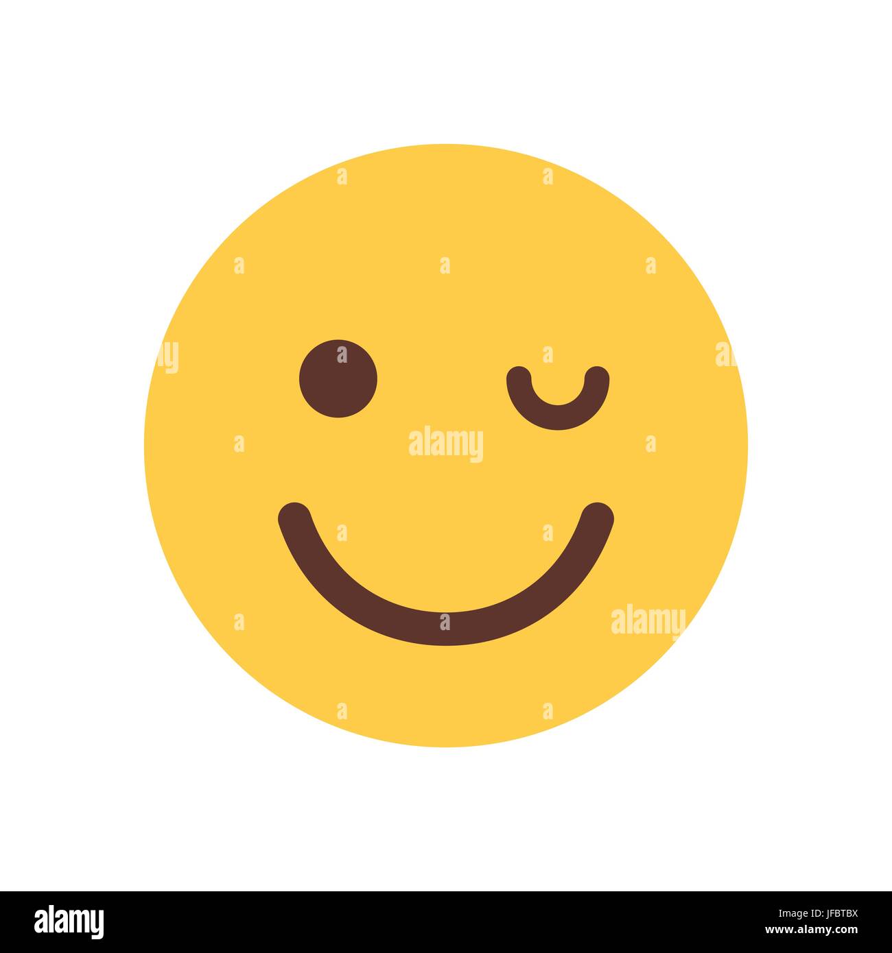 Sourire jaune Portrait dessiné avec un clin d'Emoji Icône gens émotion ...