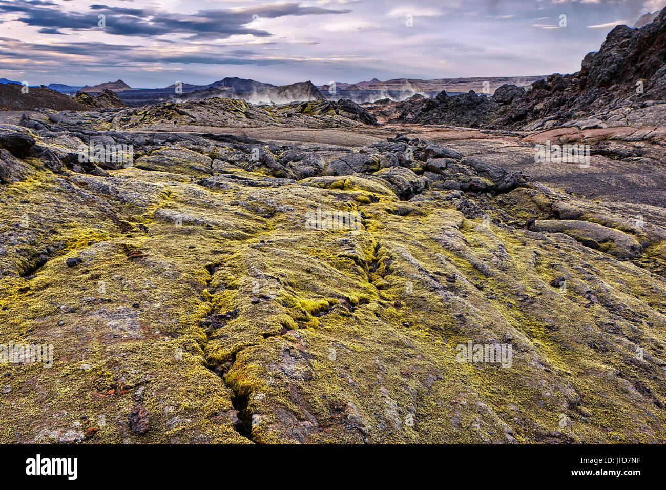 Leirhnjúkur volcan Krafla, zone volcanique, Reykjahlíð, Mývatni, Island ...