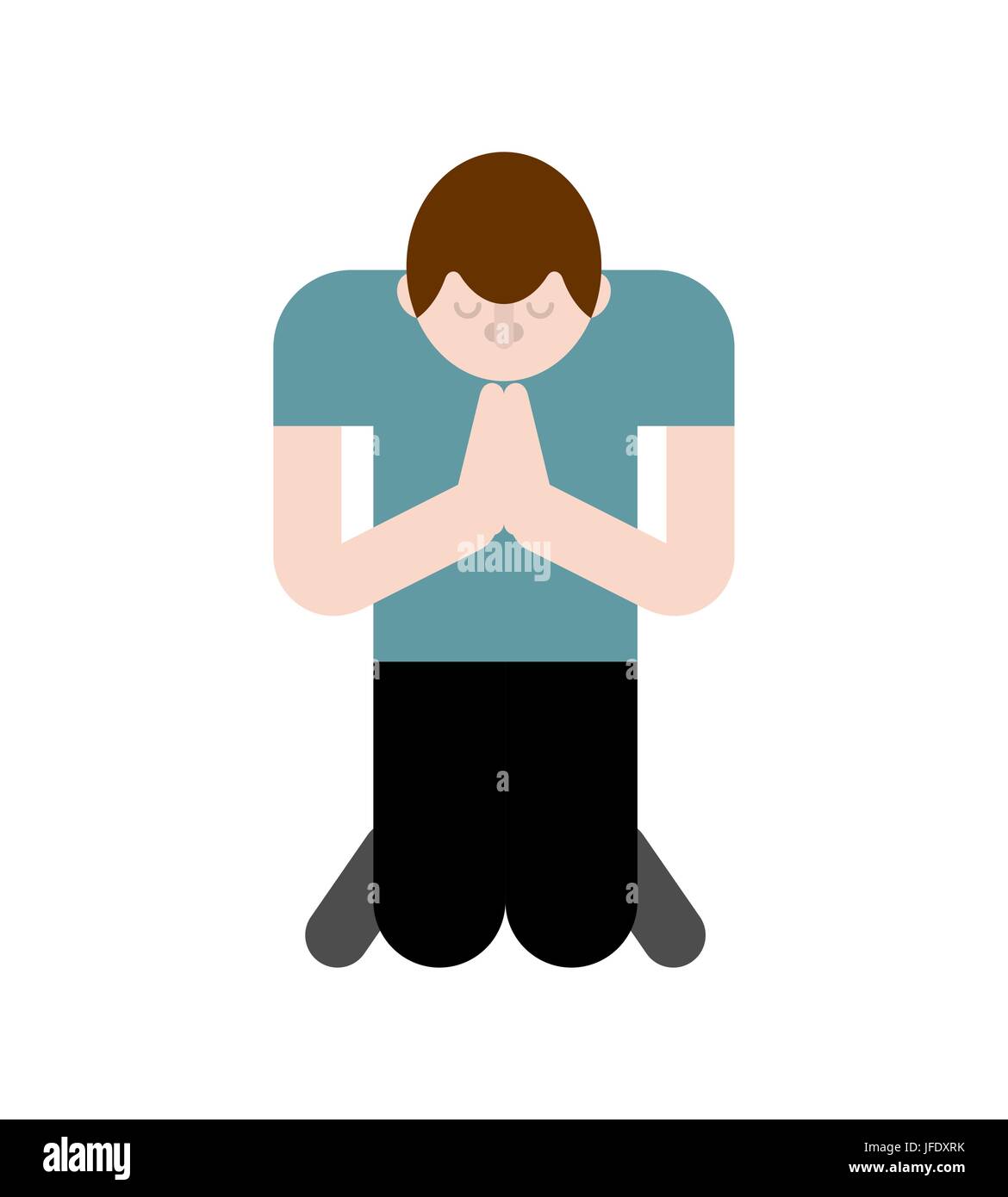 à genoux priere Banque d'images vectorielles - Alamy