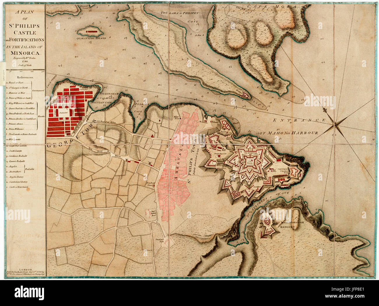 Carte vintage de minorque Banque de photographies et d’images à haute ...