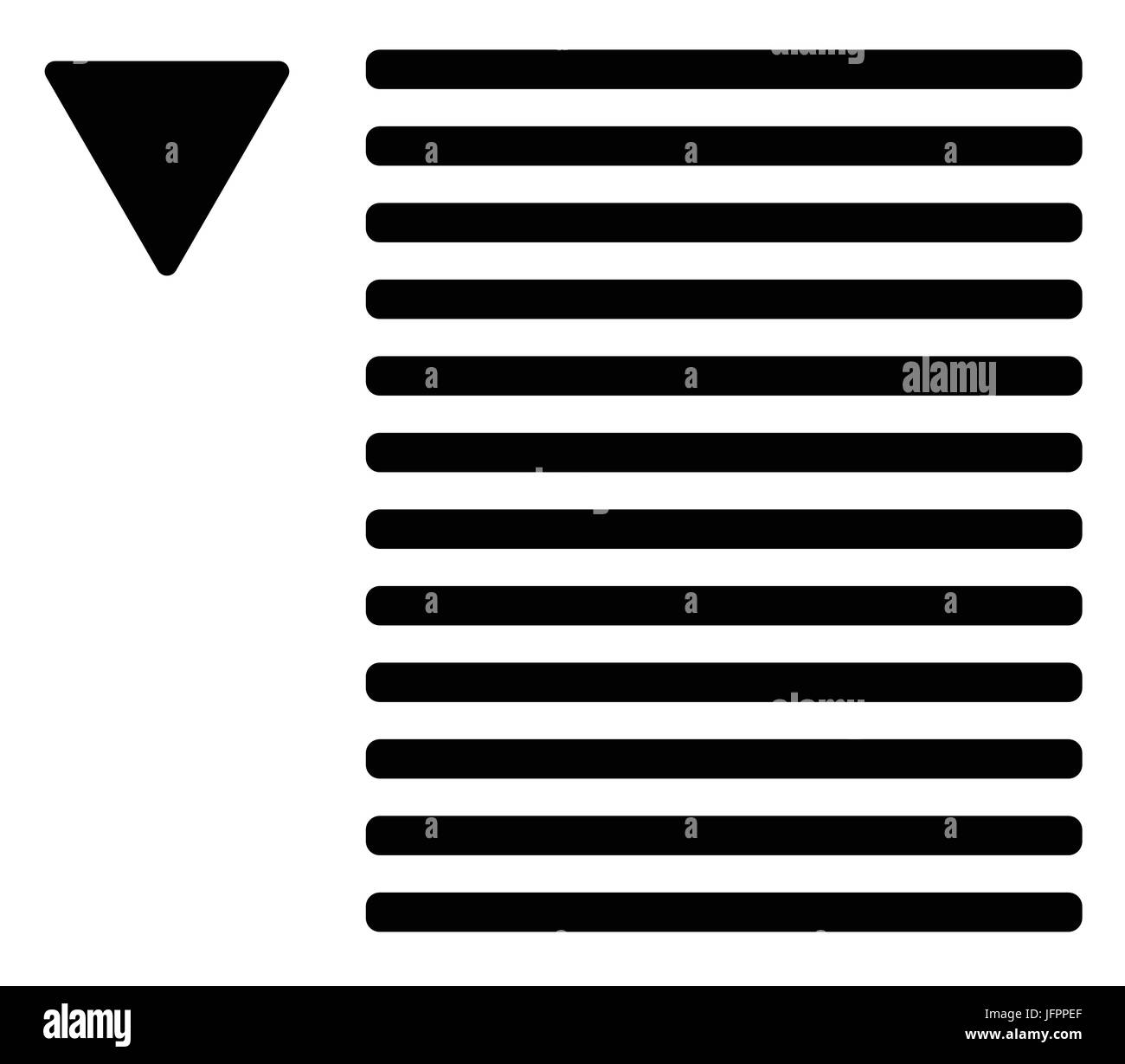 Liste déroulante Symbole. Lignes de texte avec symbole de flèche Image ...