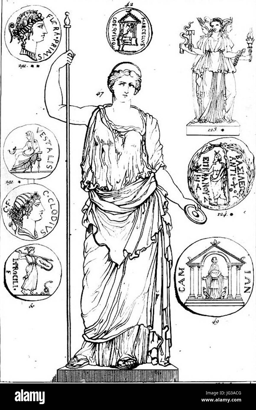 Héra, tête ceinte du diadème des dieux (sphendonè) dessin d'une statue ... Héra, tête ceinte du diadème des dieux (sphendonè) dessin d'une statue ...