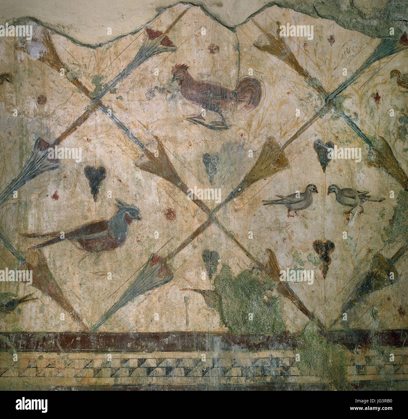 Fresque romaine antique oiseaux Banque de photographies et d’images à ...