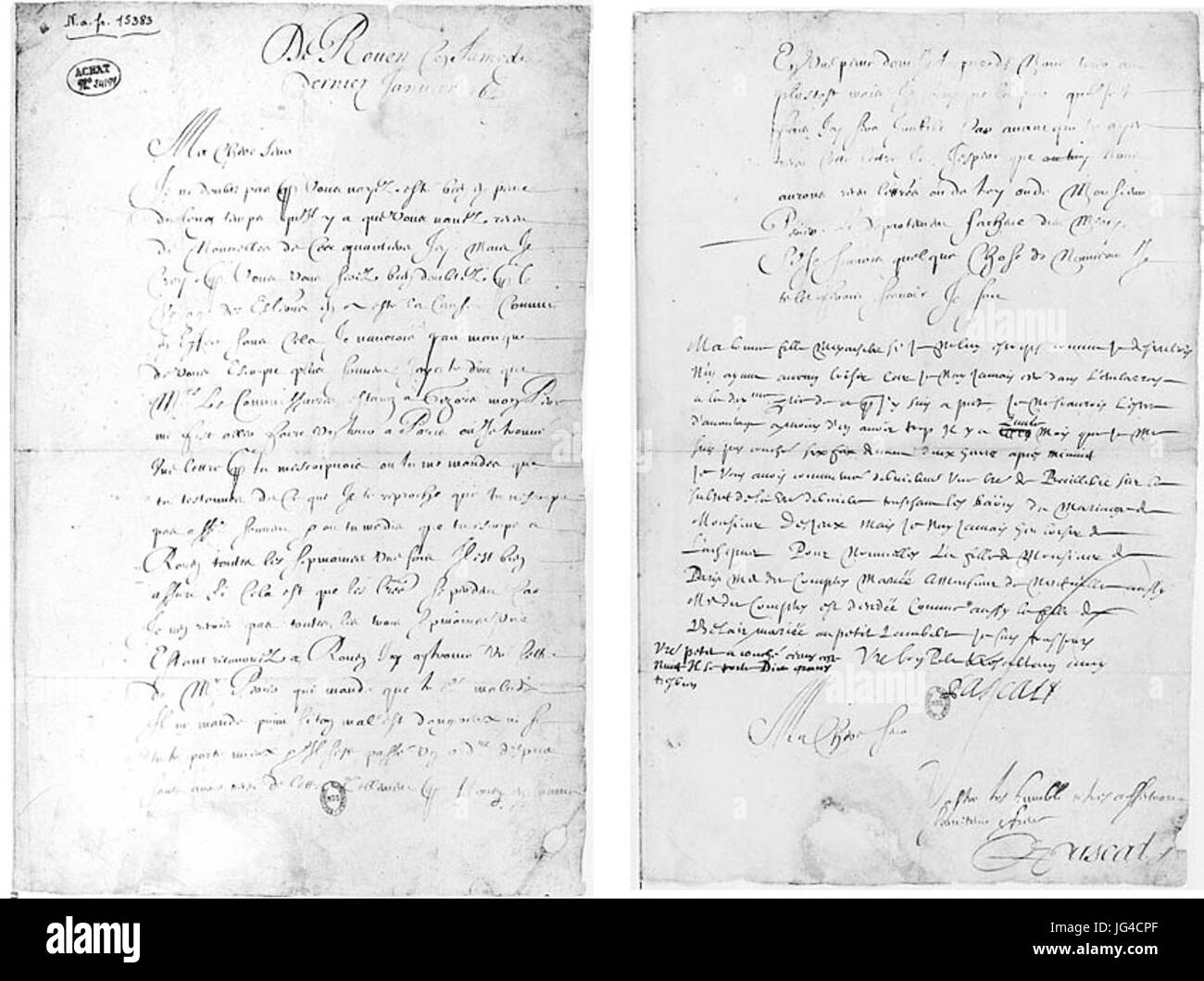La lettre de Pascal à sa sœur Photo Stock - Alamy