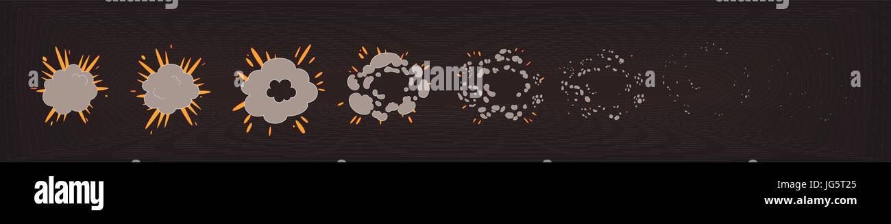 Phases de l'explosion.animation effets spéciaux, vector illustration ...