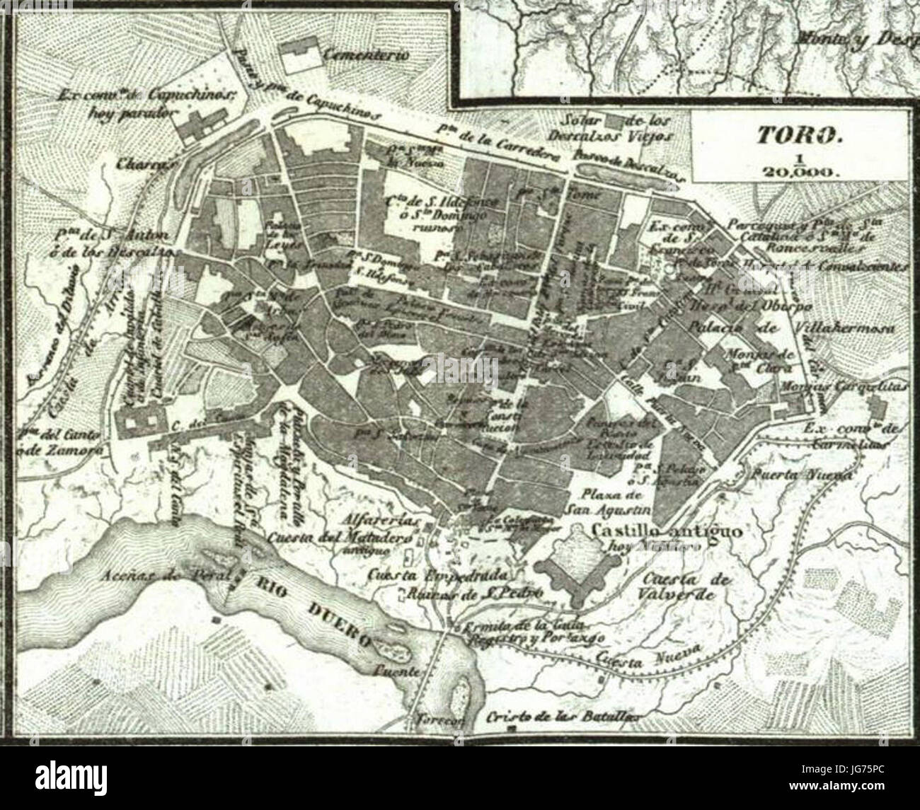 Mapa de Toro 1863 por Francisco Coello Photo Stock - Alamy