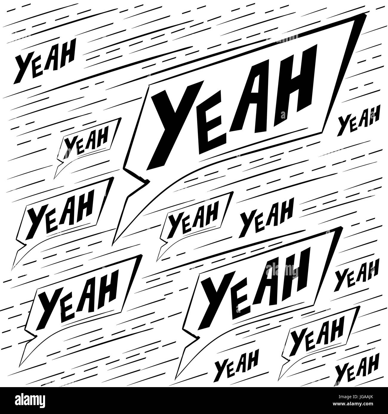 Modèle vectoriel avec oh oui une phrase. Hand drawn mignon et drôle ...
