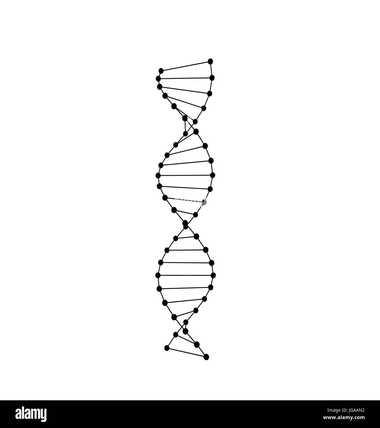 Symbole de l'ADN de pictogrammes illustration isolé sur fond blanc ...